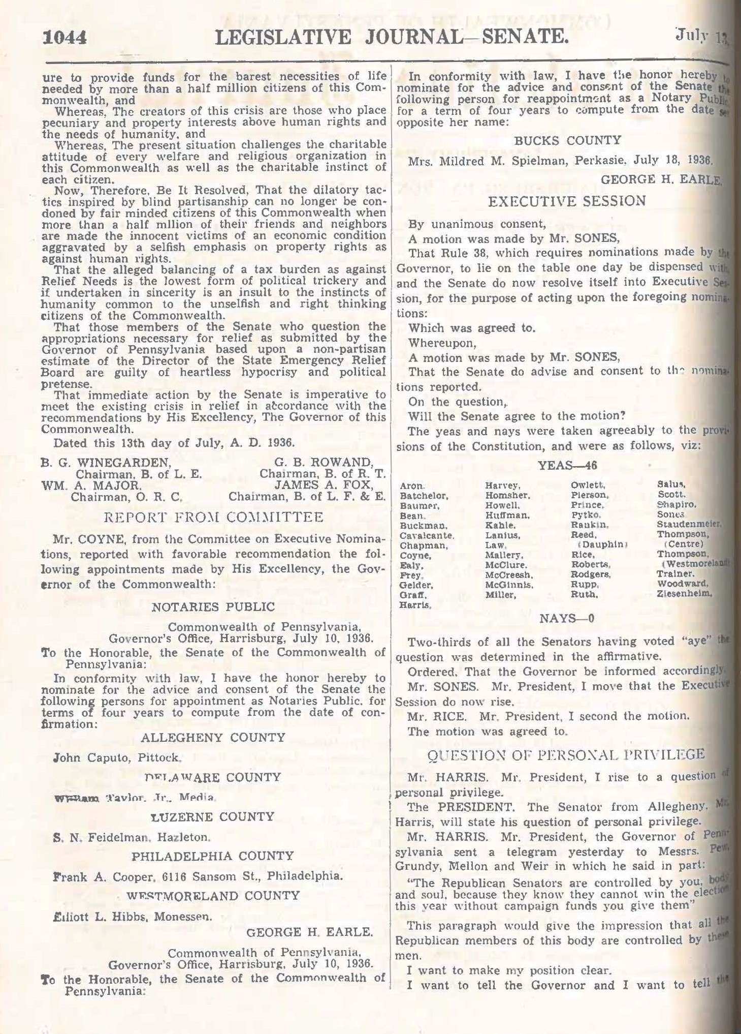 The Hunger March on the Harrisburg State Capitol - Pennsylvania Senate ...